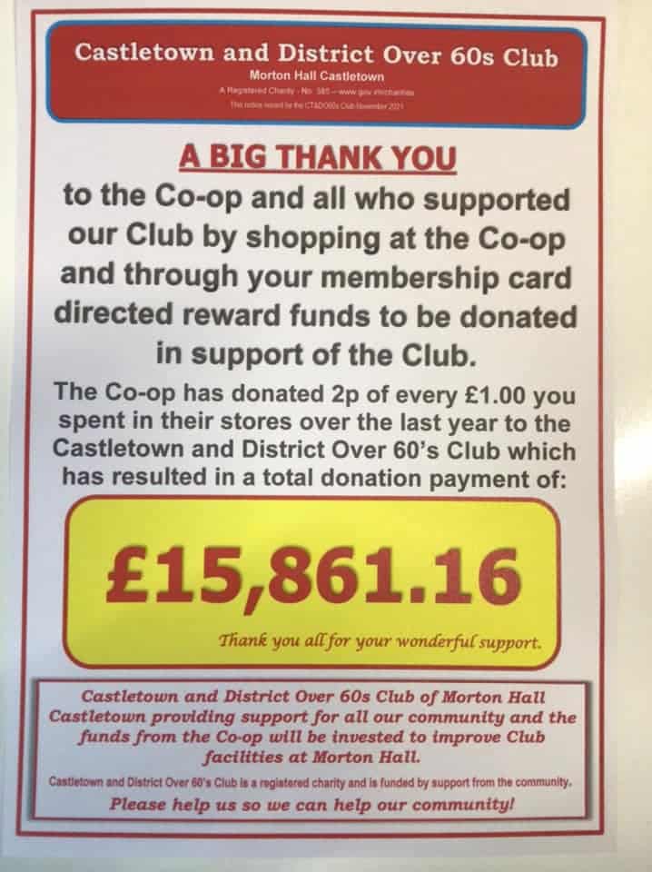 Castletown and District Over 60s Club Supported by Co-Op - Michael Josem